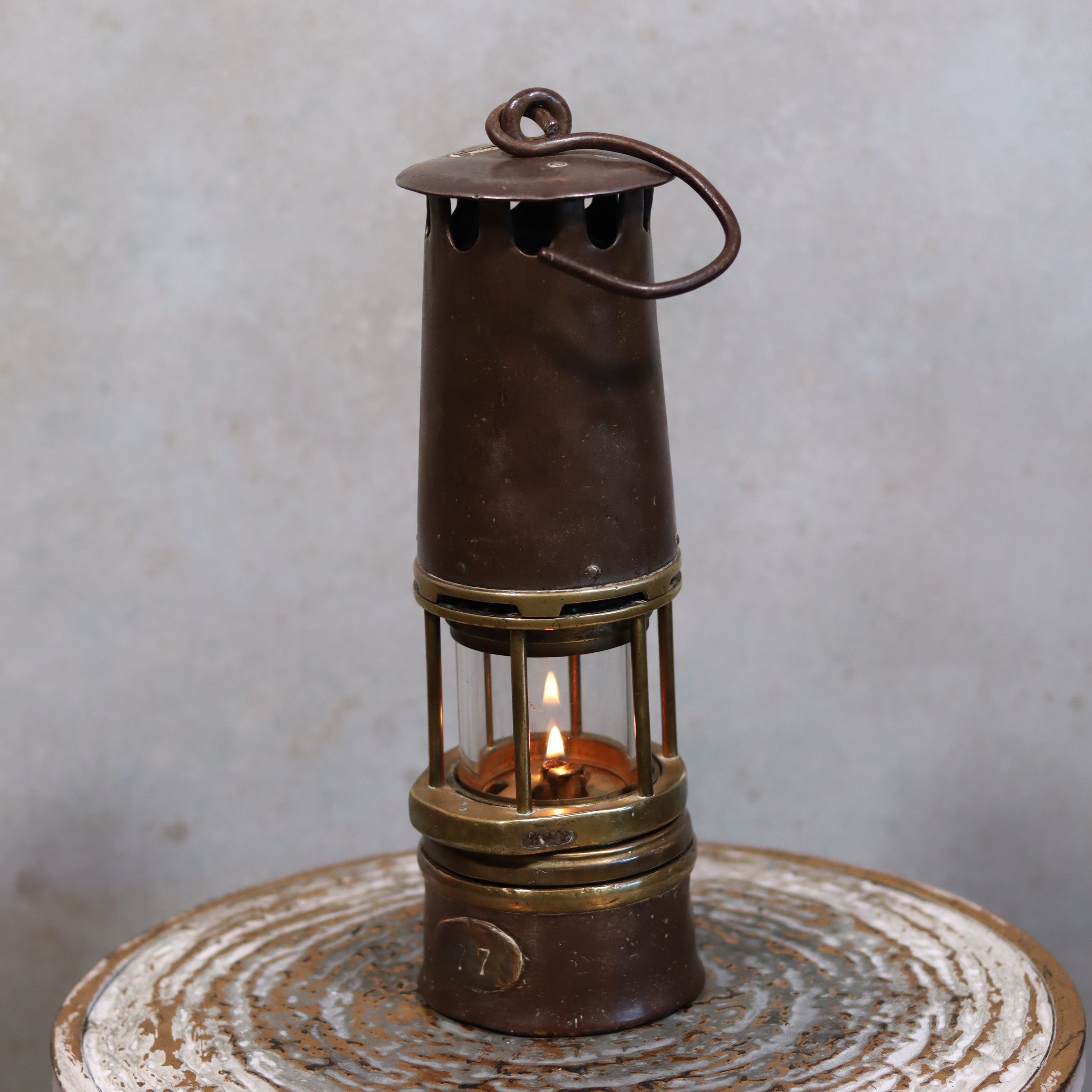 Heavy Vintage Mining Lamp – Numbered 77 – Jenaer Glass – 1930s–1950s ...